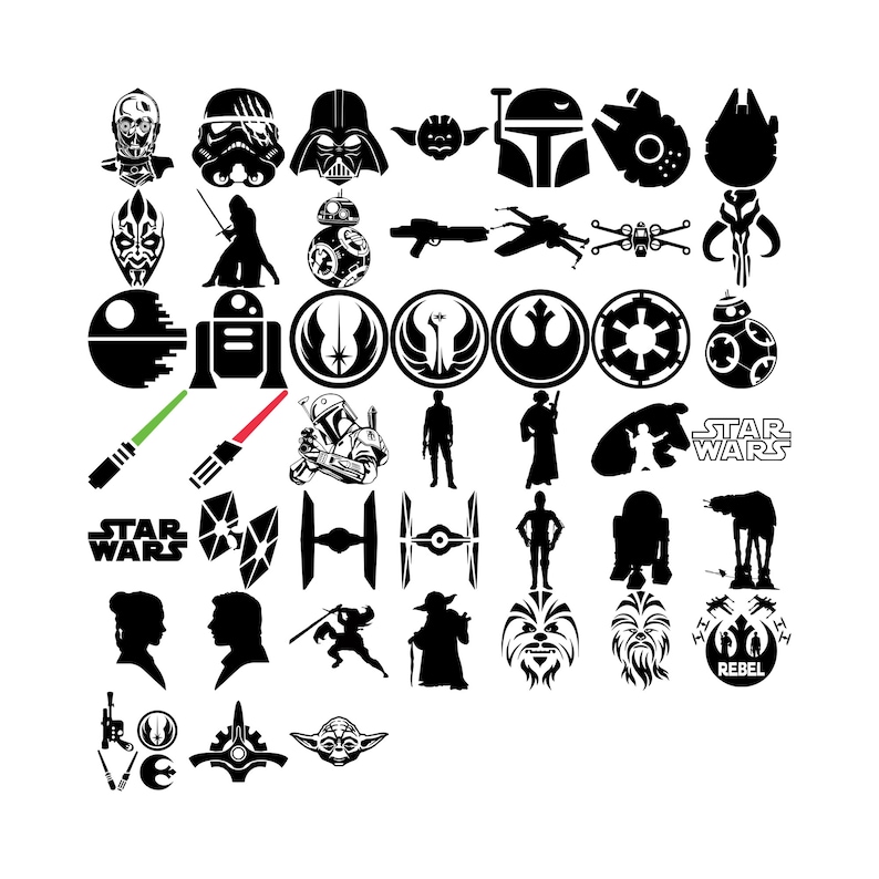 Star Wars Svg 160 Starwars Svg Bundle Star Wars Png Svg - Etsy