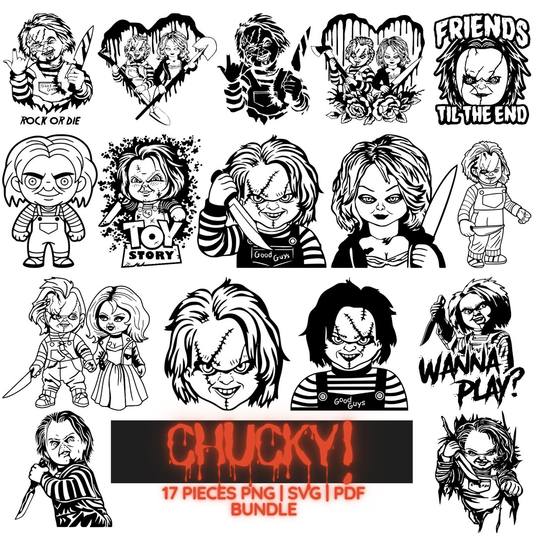 Chucky Png Bundle, Horror and Gothic, Chucky and Tiffany Png, Chucky ...