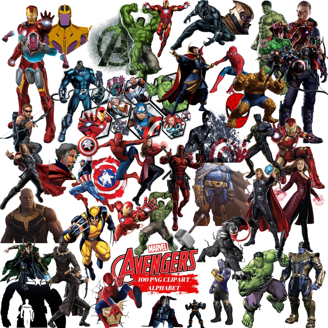Avengers Clipart, Avengers Png Bundle, Transparent Backgrounds ...