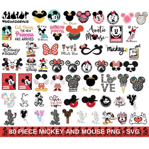 Mickey PNG Bundle, Minnie SVG, Mickey and Mouse Png Clipart, Layered ...