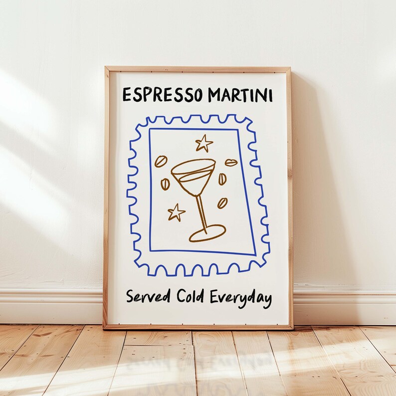 Espresso Martini Art Print Bar Cart Decor Cocktail Poster Signature ...
