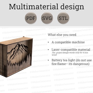 Mountain Light Box Svg Template – 3D Shadow Box for Led Tealight ...