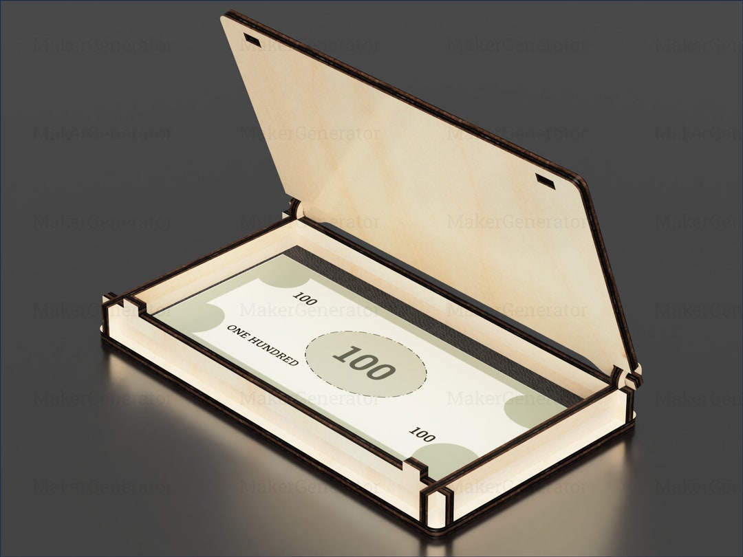 Money Gift Box SVG Template With Flip up Lid - Gift Box - DXF PDF - Etsy