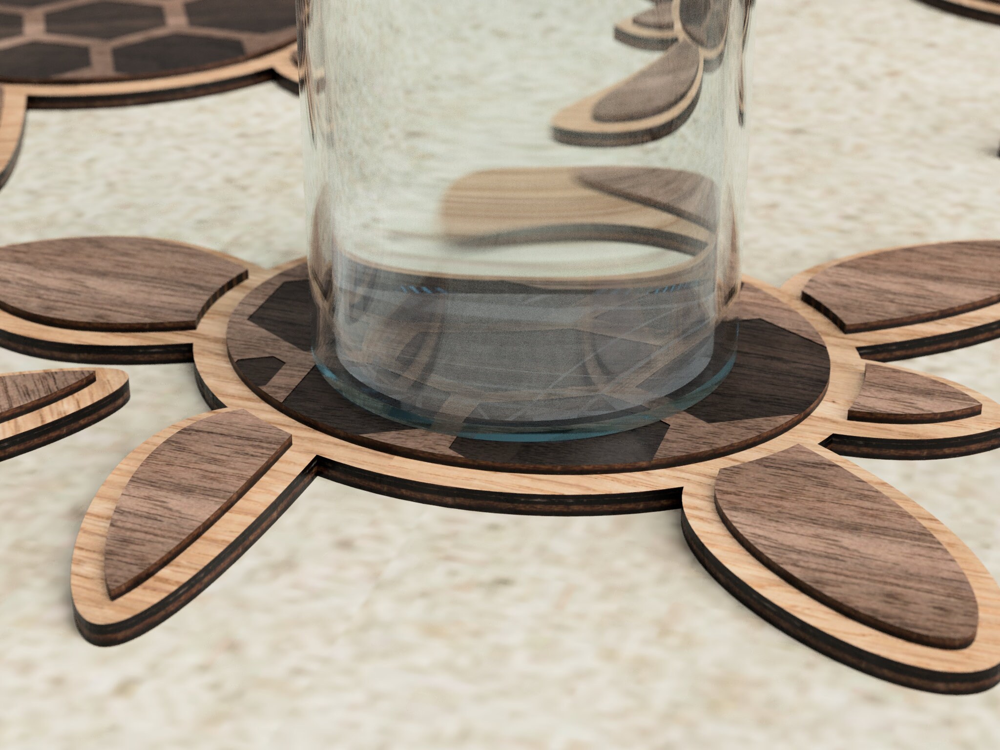 Sea Turtle SVG Coaster Laser Cut File DXF PDF - Etsy UK