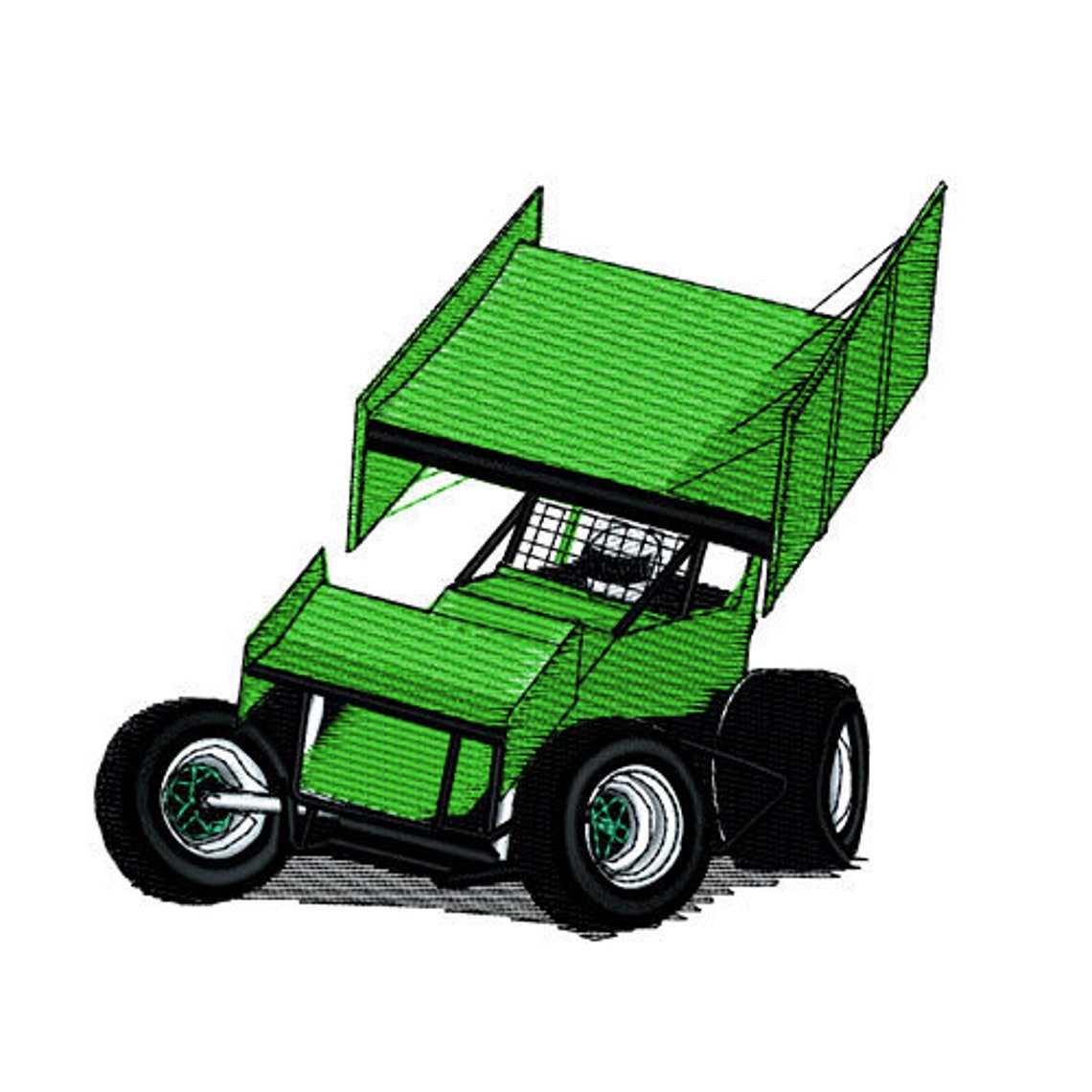 Sprint Car Outlaw Racing Car Embroidery Design - Etsy