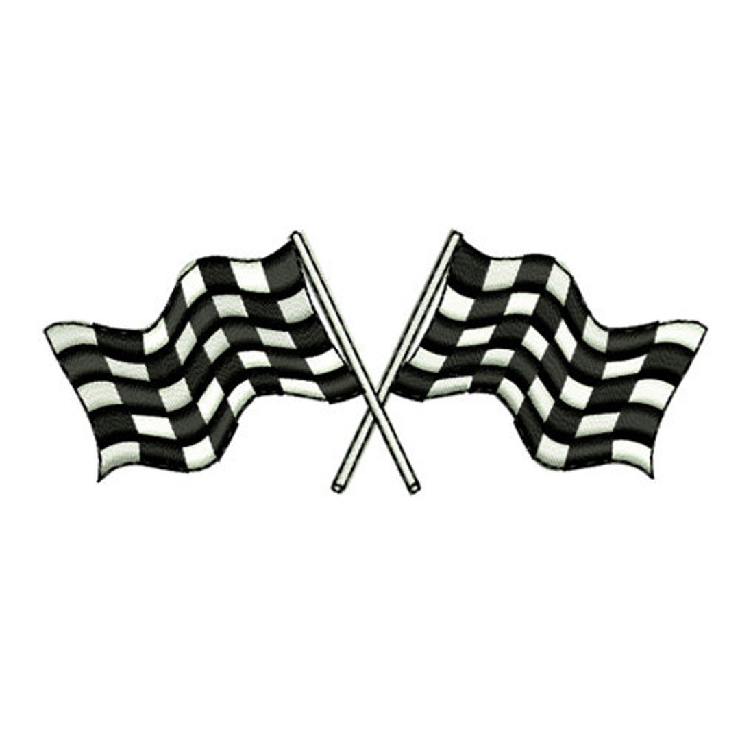 Checkered Flags Embroidery Design - Etsy