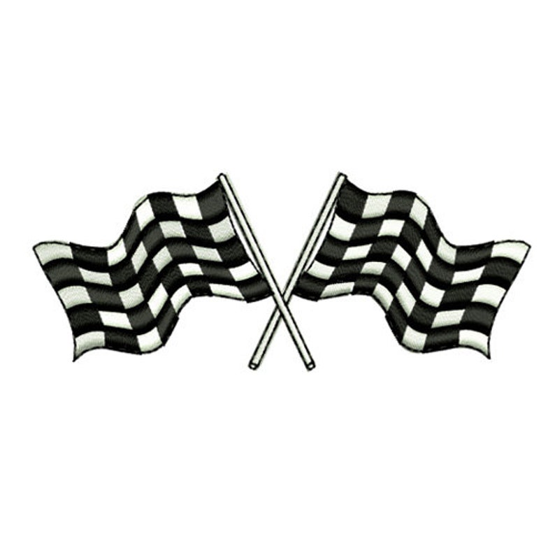 Checkered Flags Embroidery Design - Etsy