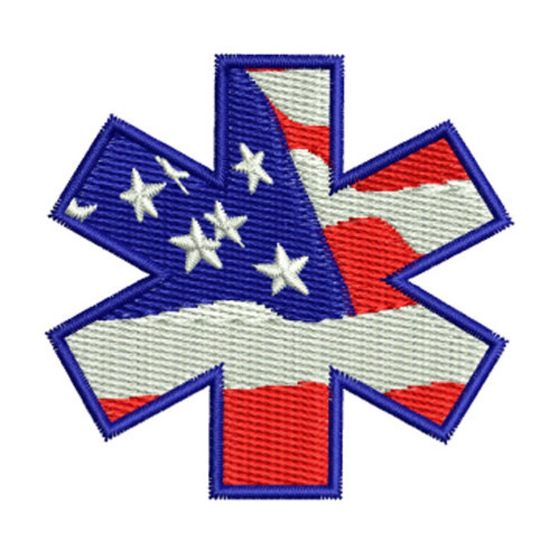 Flag EMS Star of Life Embroidery Design - Etsy