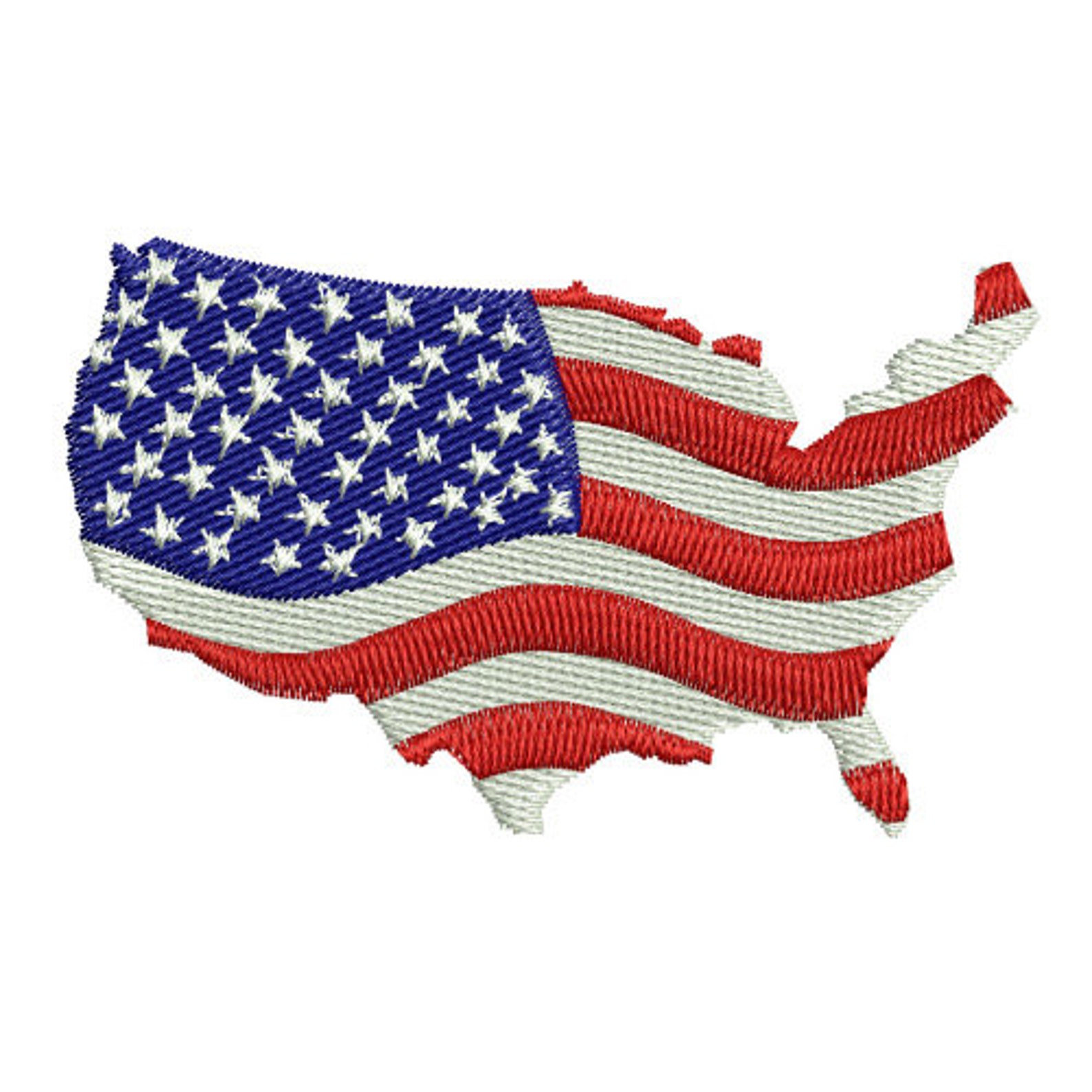 American Flag Map Embroidery Design - Etsy