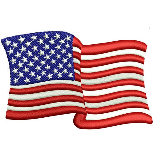 Waving American Flag Embroidery Design - Etsy