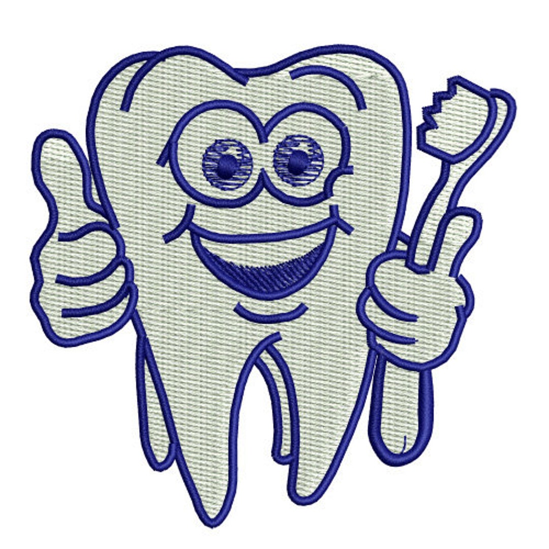 Dental DDS Happy Tooth Mascot Embroidery Design - Etsy