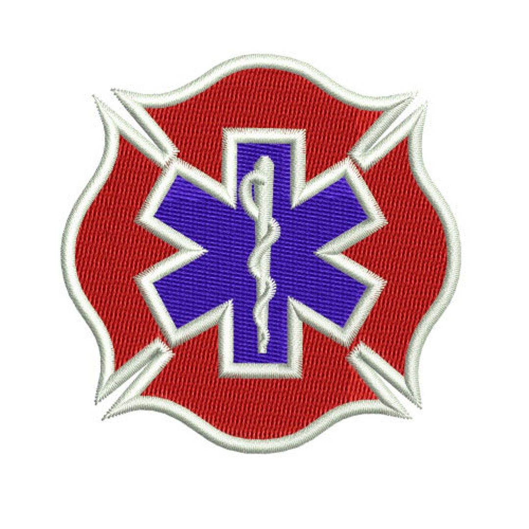 Fire EMT Paramedic Star of Life Embroidery Design - Etsy