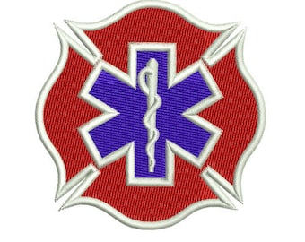 Cross Stitch Chart, Pattern, EMT, EMS, USA, Star of Life, Medic, Fire ...