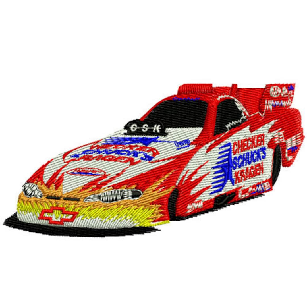 Funny Car Drag Racing Embroidery Design - Etsy