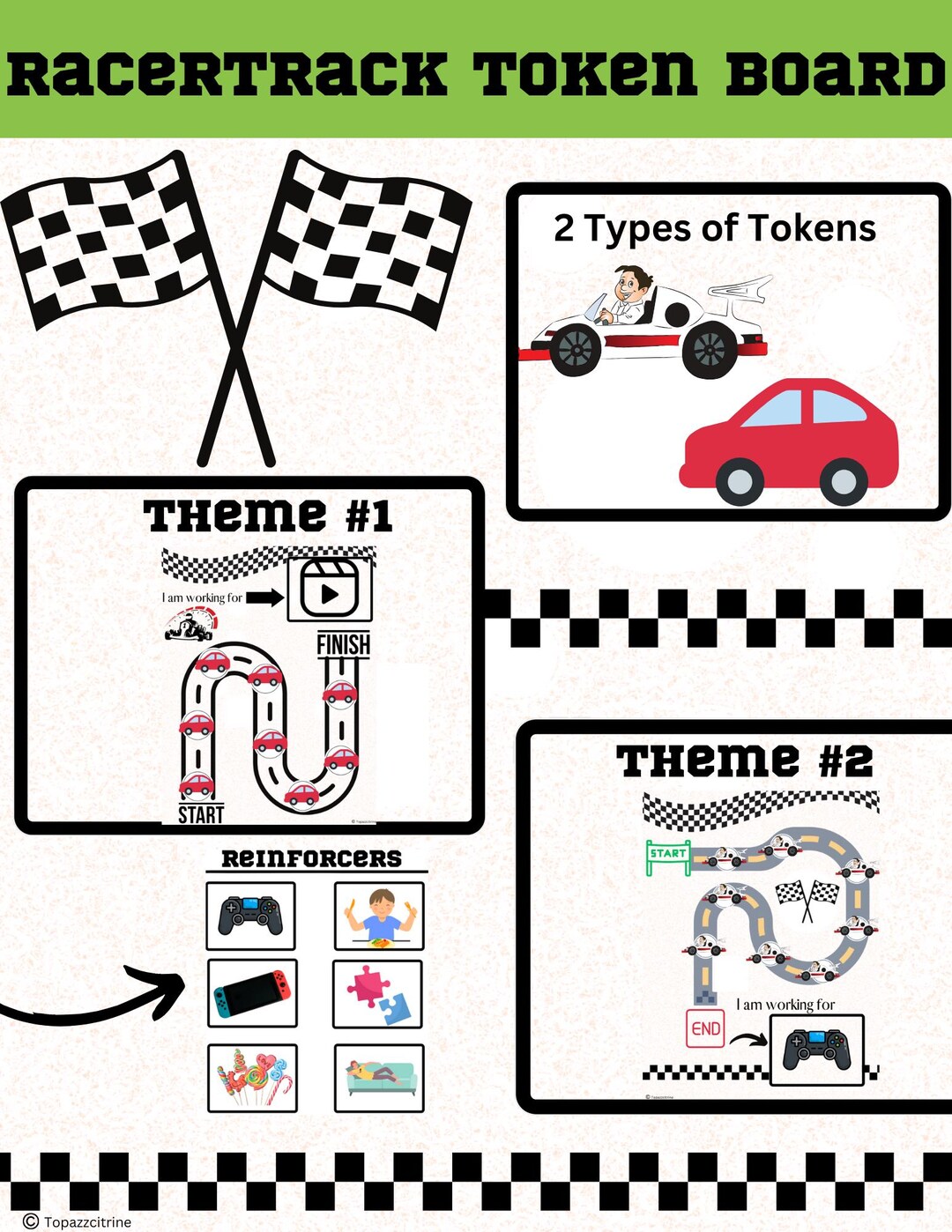 Racetrack Token Board - Etsy