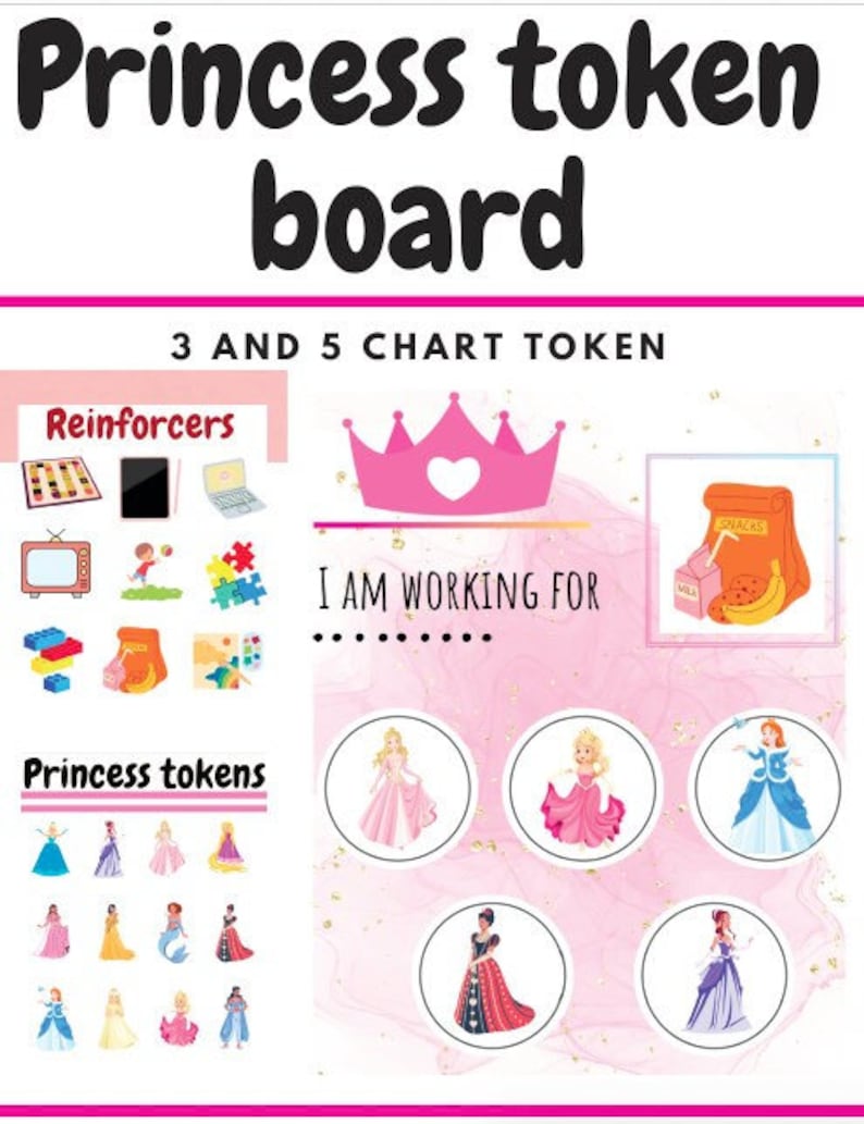 Princess Token Board - Etsy
