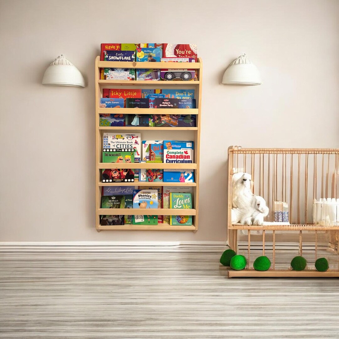 Montessori Kids Bookshelf, Handcrafted in Canada, Book Shelf Organizer ...
