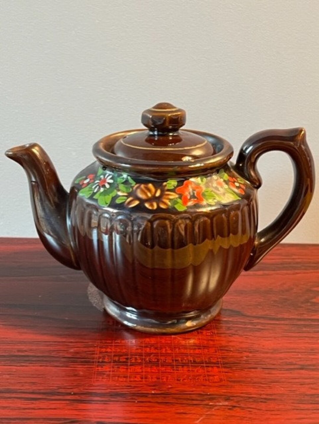 Redware Teapot Japan 1940's-50's Brown Cottage Redware MCM Teapot ...