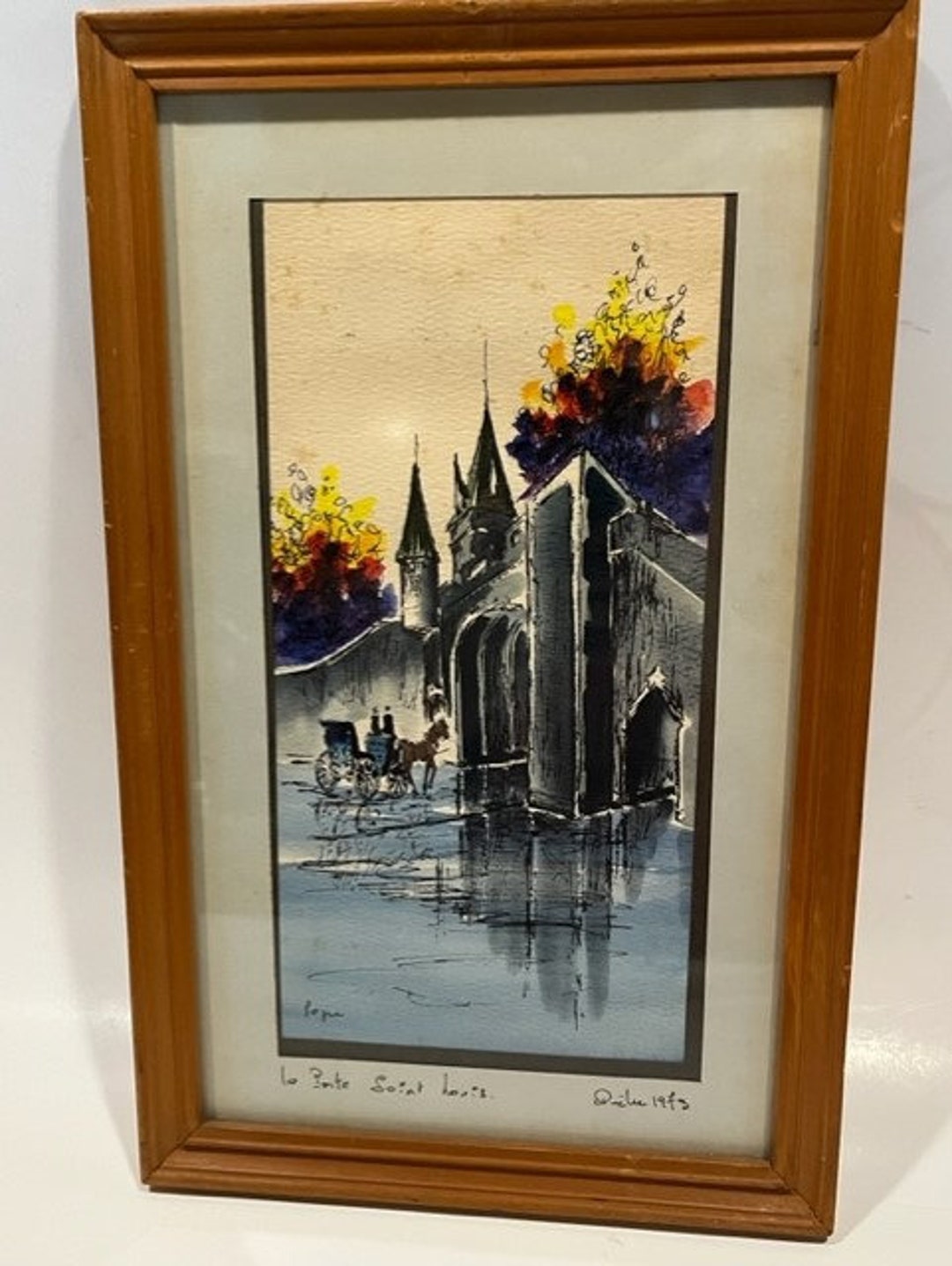 Original Serge Paque Signed Quebec Canadian Artist Watercolor Painting ...