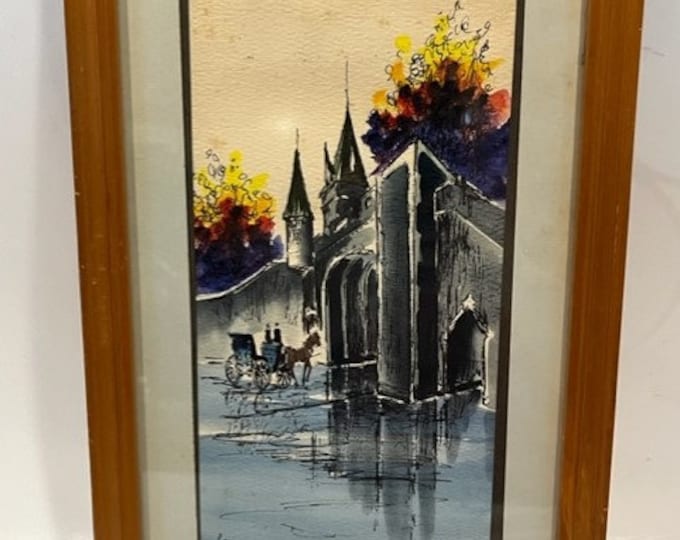Original Serge Paque Signed Quebec Canadian Artist Watercolor Painting ...