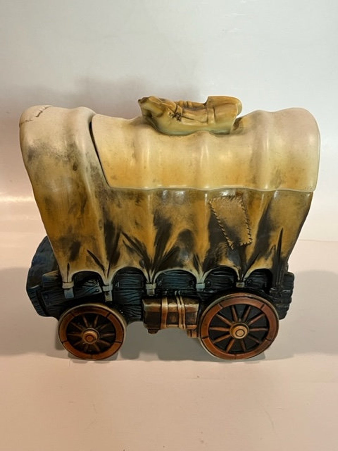 Wild West Pioneer Country Ranch Wagon Cookie Jar Ceramic Pottery ...