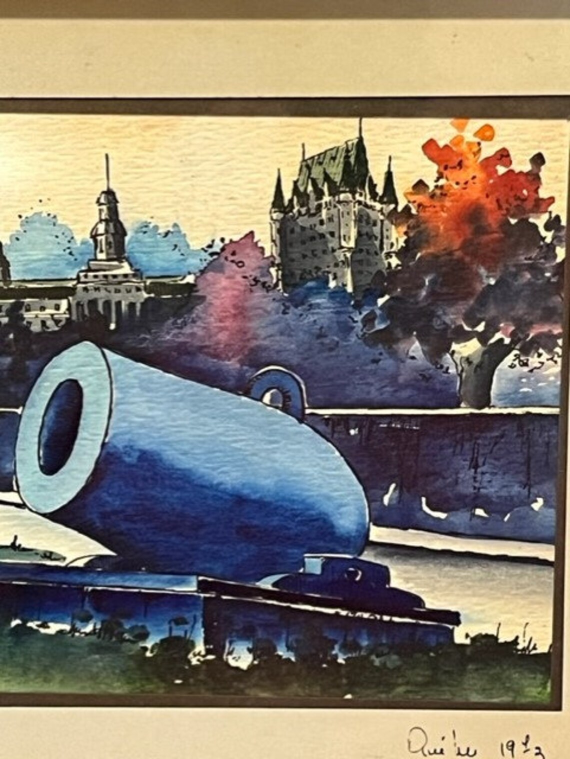 Original Serge Paque Signed Quebec Canadian Artist Watercolor Painting ...