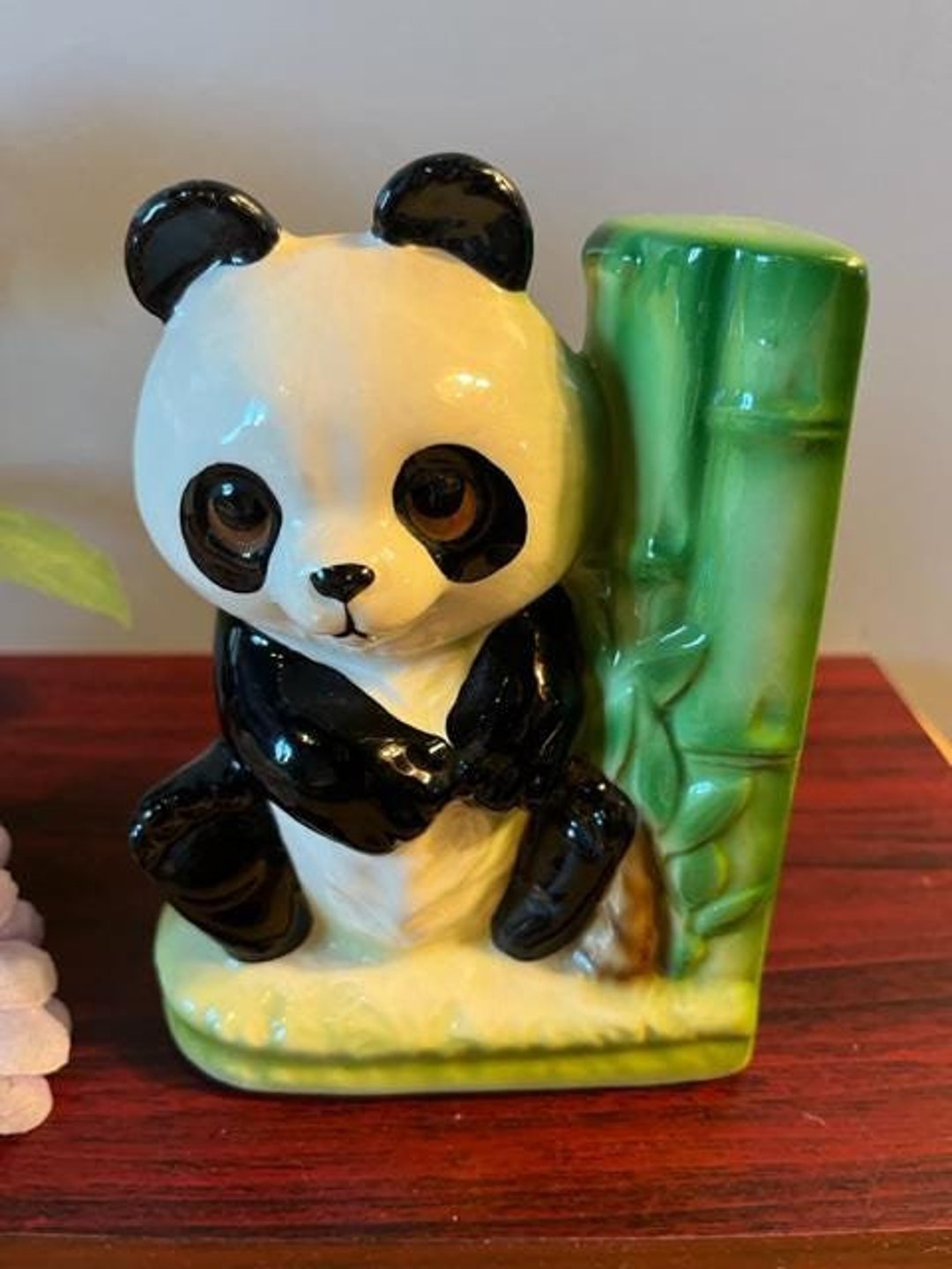 Vintage Panda Bamboo Bookend Ceramic - Etsy