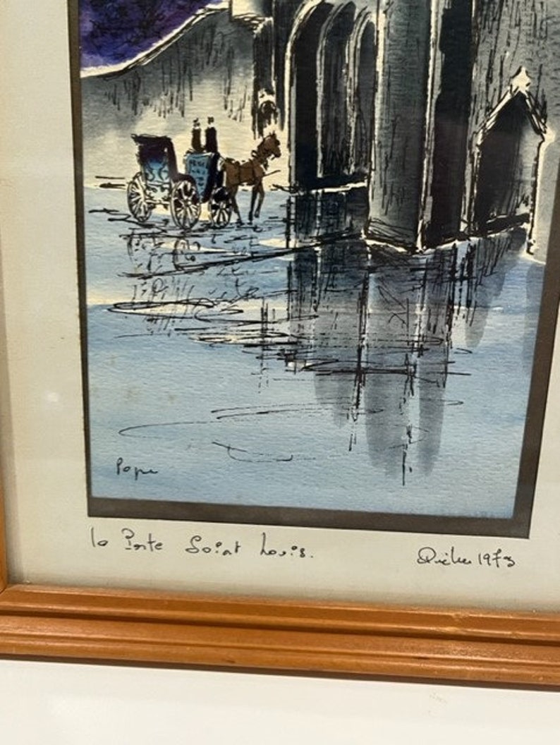 Original Serge Paque Signed Quebec Canadian Artist Watercolor Painting ...