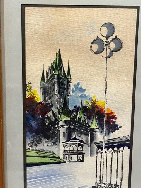 Original Serge Paque Signed Quebec Canadian Artist Watercolor La ...