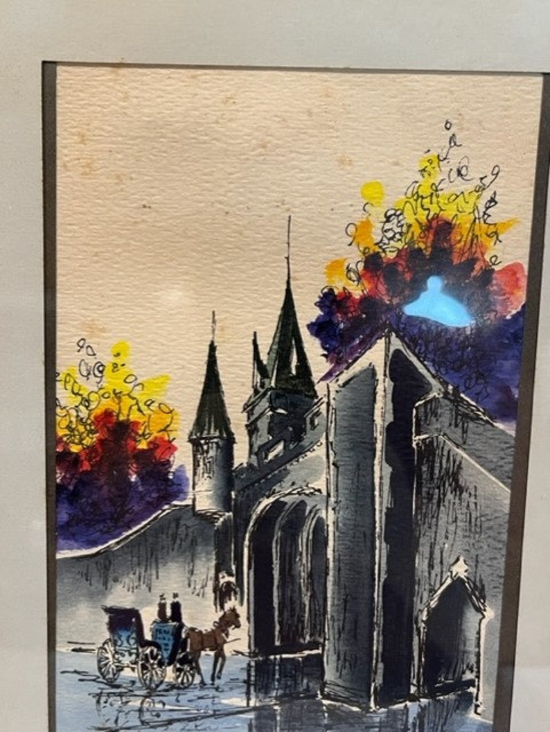 Original Serge Paque Signed Quebec Canadian Artist Watercolor Painting ...