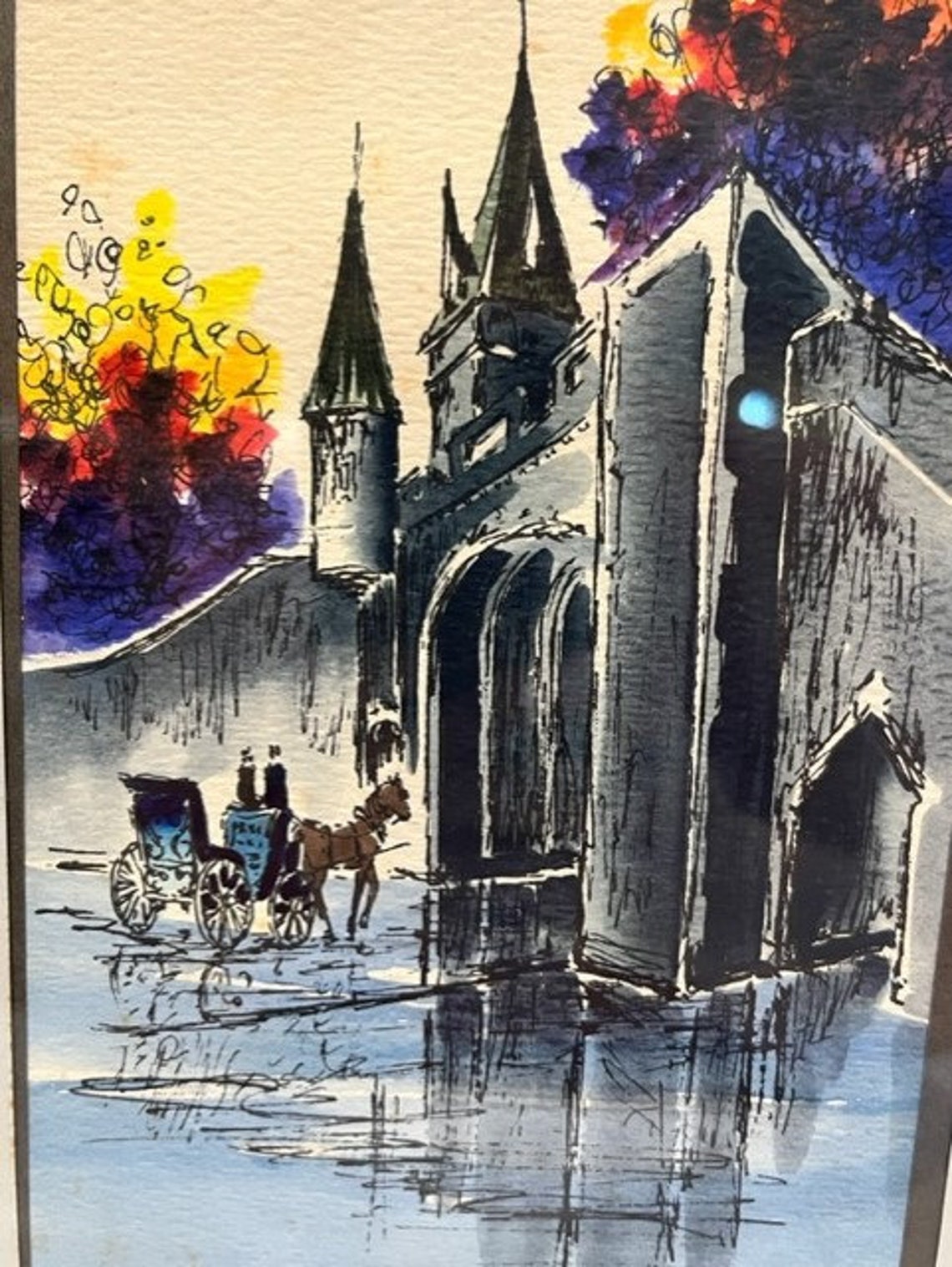 Original Serge Paque Signed Quebec Canadian Artist Watercolor Painting ...