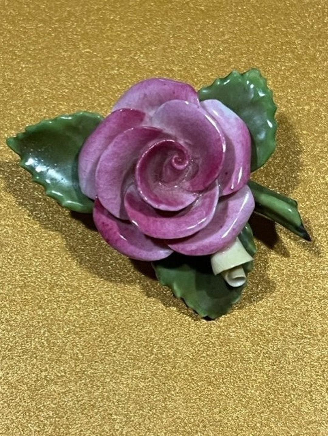 Rose Brooch Porcelain Fine Bone China Made in England Hand Painted ...