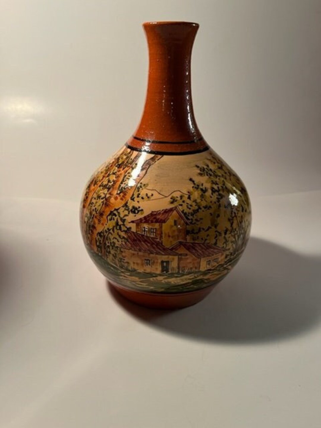 Terracotta Portugal Vase Pottery Country Scene Artist Signed Vintage - Etsy