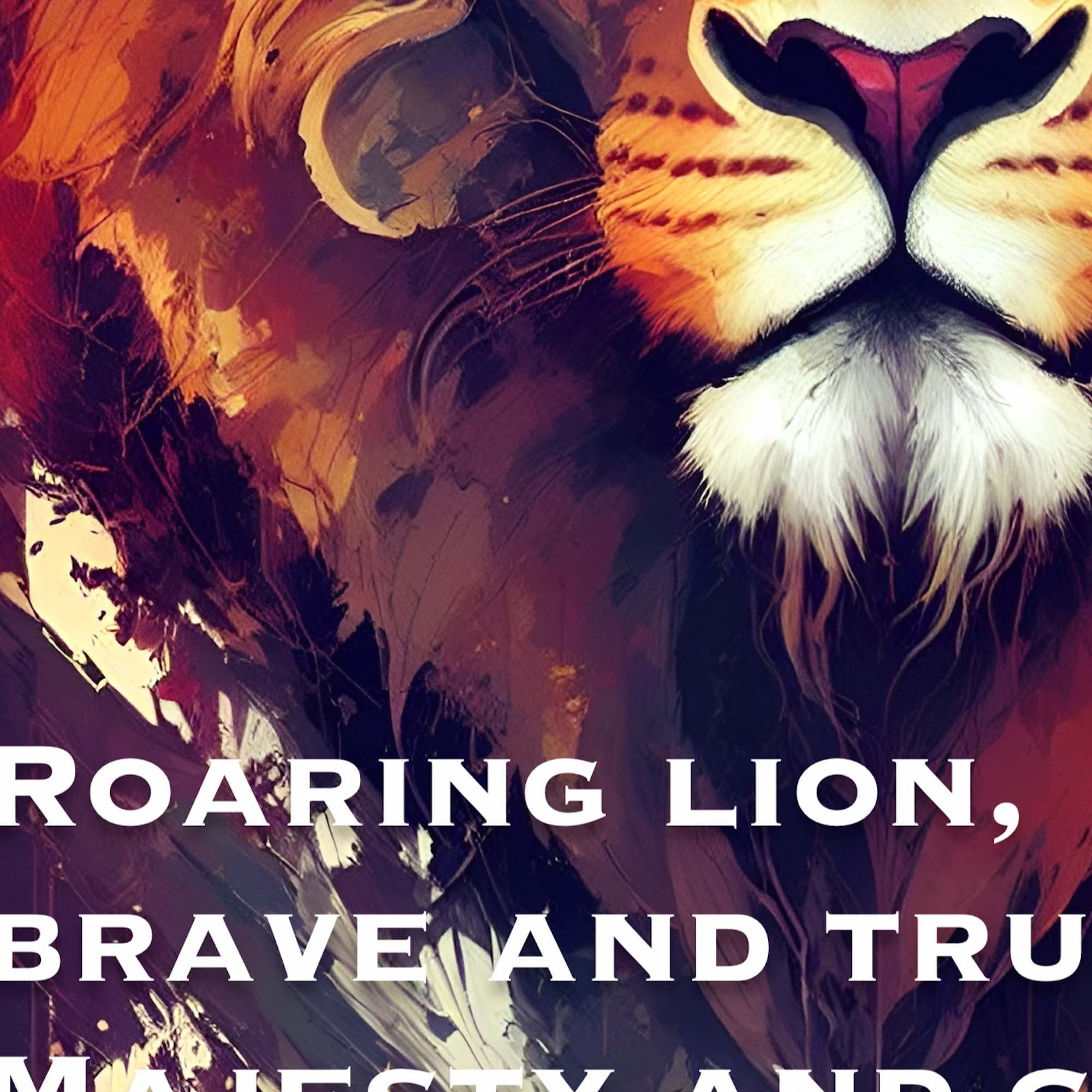 Lion Wall Art - Short Poem and Red Tone Digital Print - Etsy