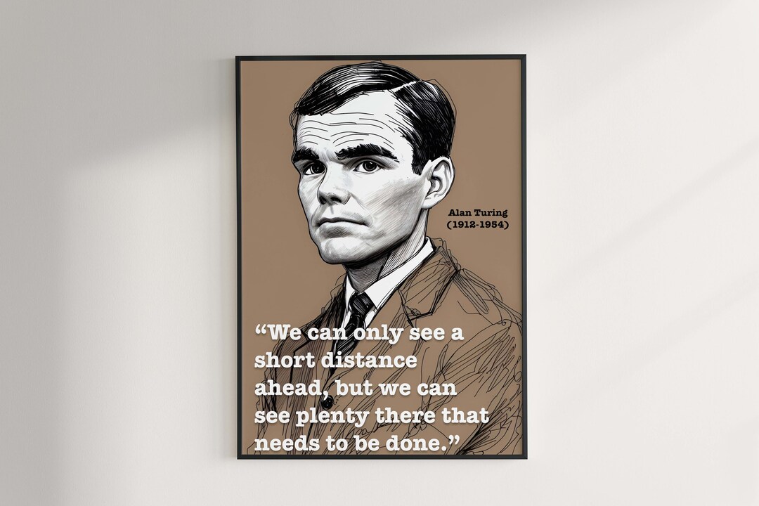 Alan Turing | Mathematician | Portrait | Celebrity | Quote - Etsy