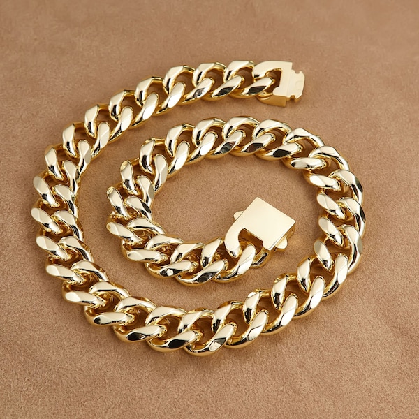 Cuban Link Gold Choker Necklace - Etsy