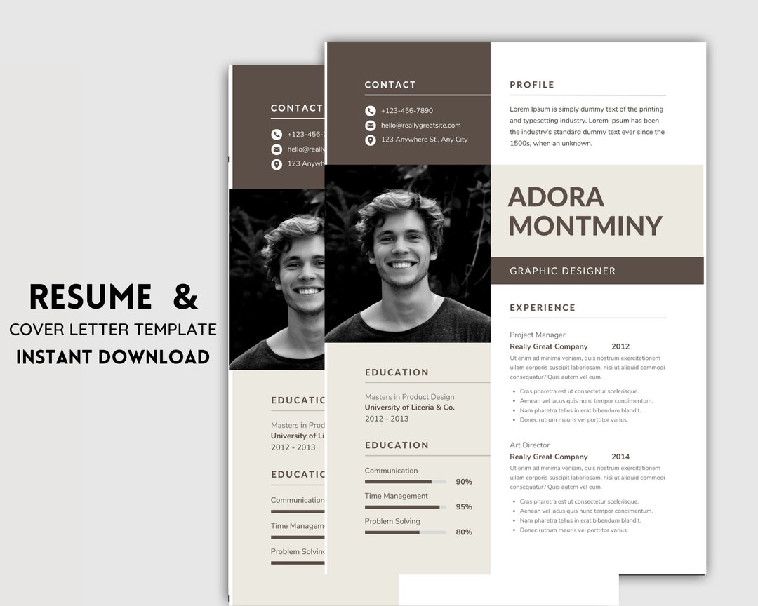 Brown and White Minimal Resume Template Professional CV Modern Template ...