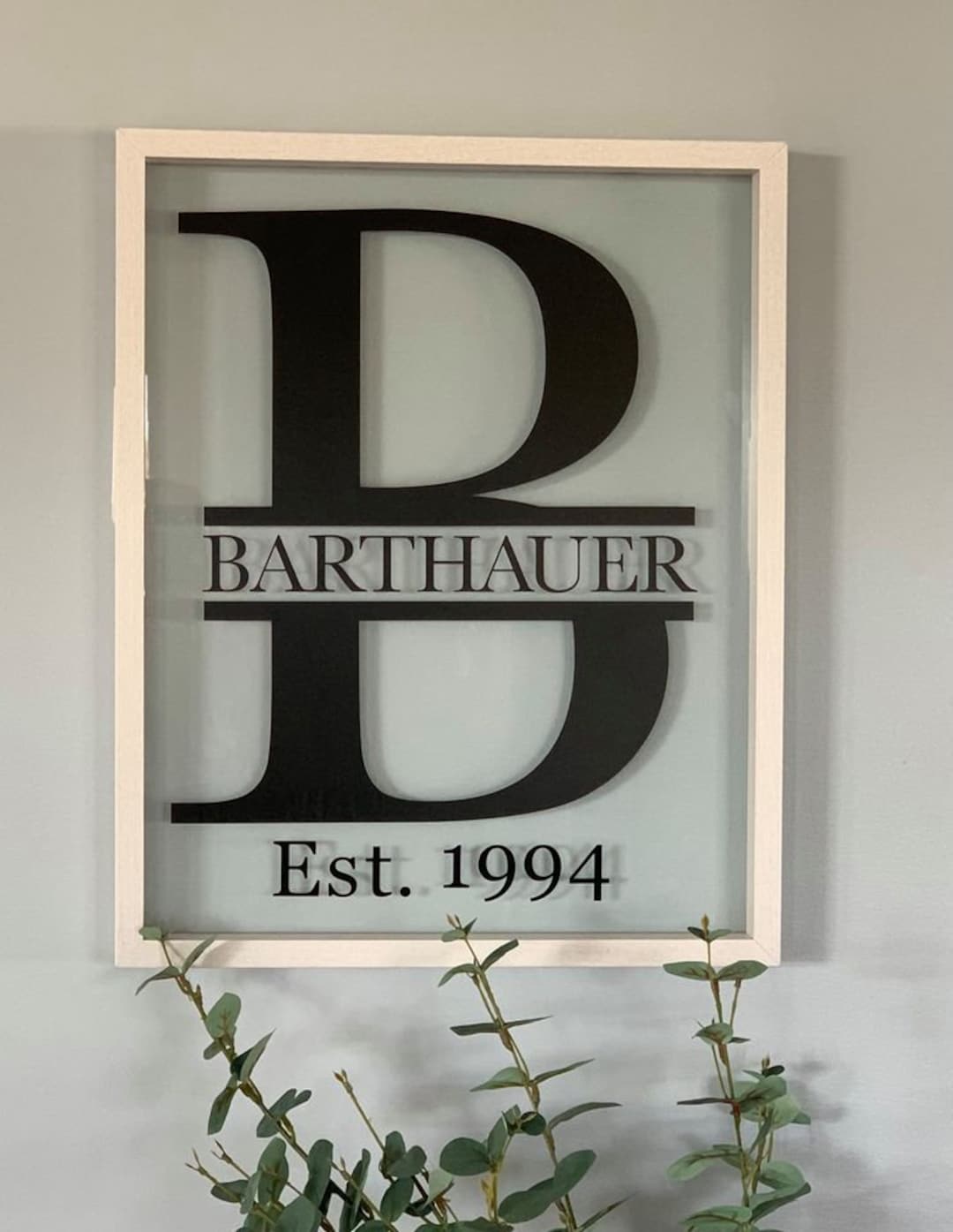 Family Name Glass Wall Frame - Etsy