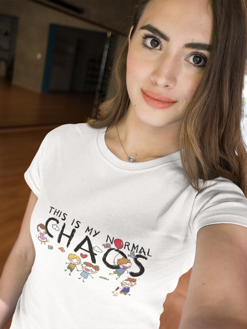 Normal Chaos Chaos 5 Kids 3 Boys 2 Girls Mom Dad Funny T-shirt Silly ...