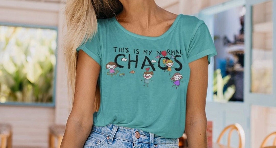 Normal Chaos Chaos Kids 3 Kids 3 Girls Mom Dad Funny T-shirt Silly Kids ...