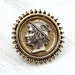 Vintage ART Ancient Greek Theme Lapel Pin - Antiqued Mixed Metal Hermes ...