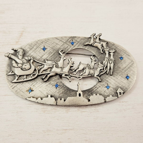 Large Santa Sled With Reindeer - Etsy