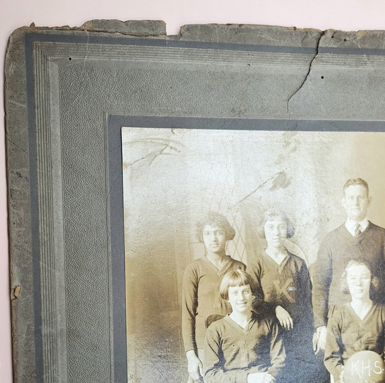 Antique 1923 K.H.S. Girls Basketball Team Photo - Art Deco Collectible ...