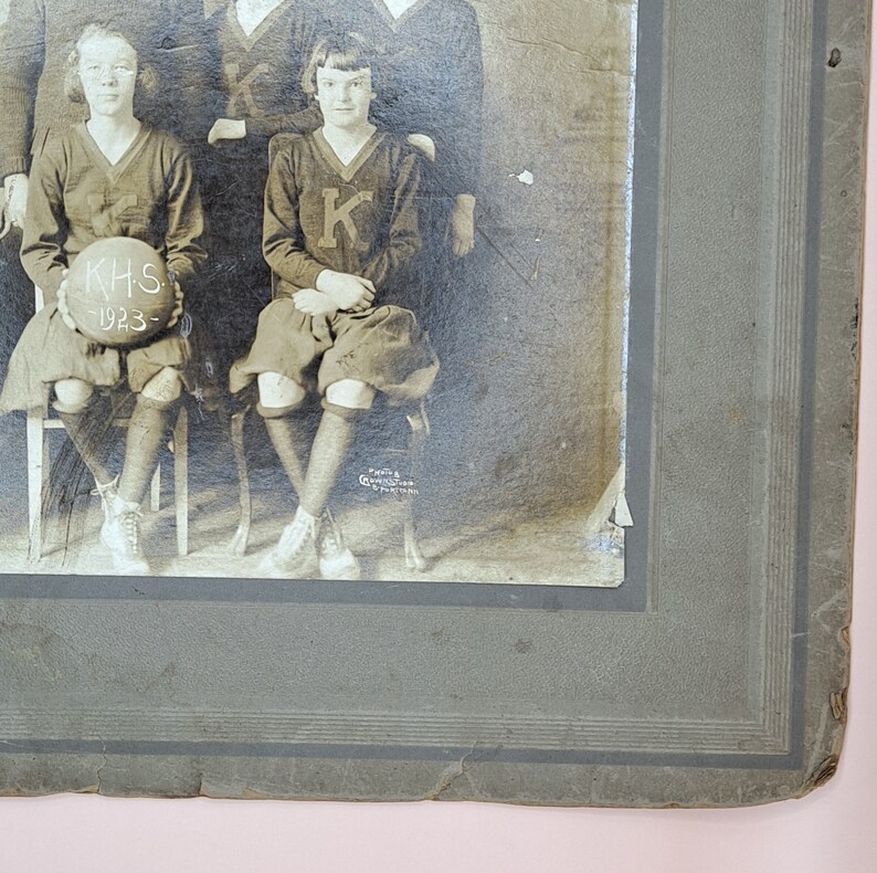 Antique 1923 K.H.S. Girls Basketball Team Photo - Art Deco Collectible ...
