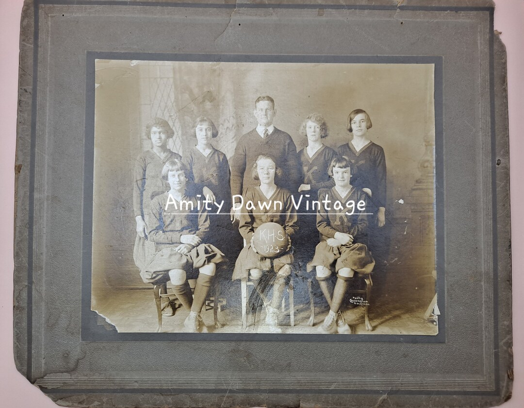 Antique 1923 K.H.S. Girls Basketball Team Photo - Art Deco Collectible ...