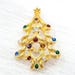 Vintage MONET Goldtone Christmas Tree & Heart Brooch Openwork Design ...