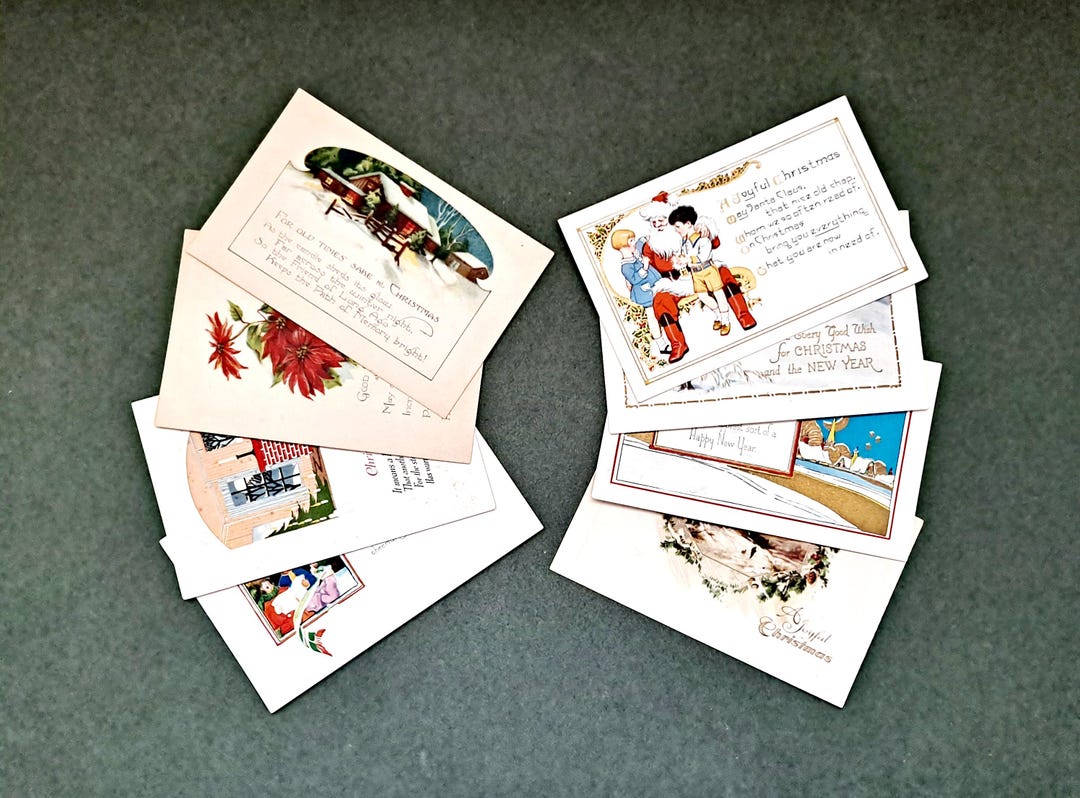 Antique Christmas Postcards: 1920s-30s Unused Holiday Greetings - Etsy
