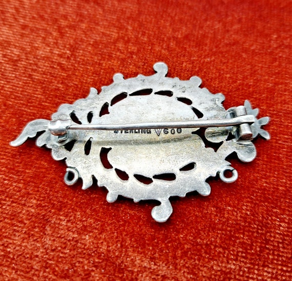 Antique Deitsch Brothers Sterling Silver Brooch with … - Gem