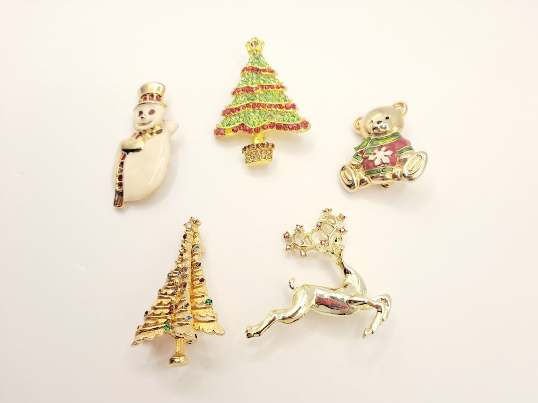 Vintage Brooch Craft Lot -designer Signed Christmas Pins - Holiday ...