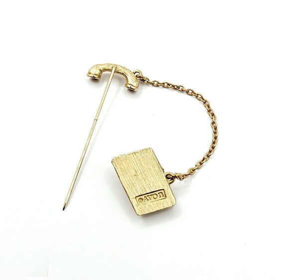Vintage Stick Pin Golden Telephone - Mid Century Rota… - Gem